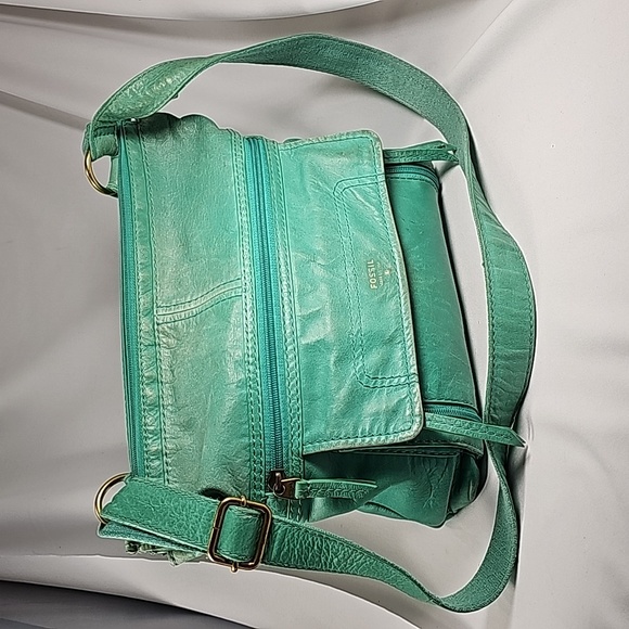 Fossil | Bags | Fossil Teal Green Leather Crossbody Bag | Poshmark